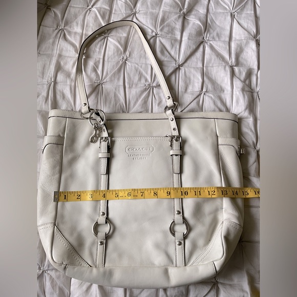 Coach | Bags | Coach Leather White Tote Bag | Poshmark